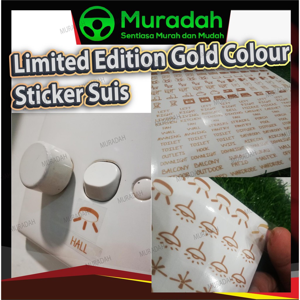 ReadyStock]Limited Edition Gold Sticker suis/sticker switch icon ...