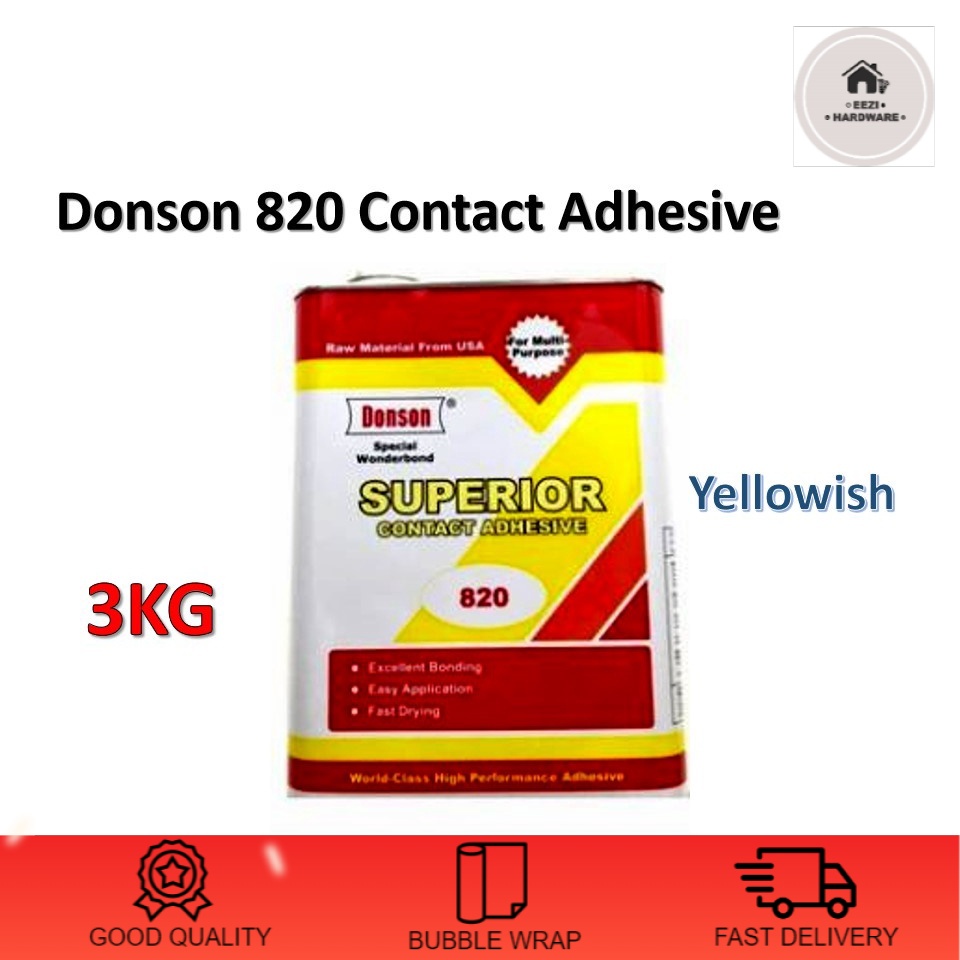 DONSON 820 CONTACT ADHESIVE 3KG FORMICA GLUE HPL GUM YELLOW GLUE ...