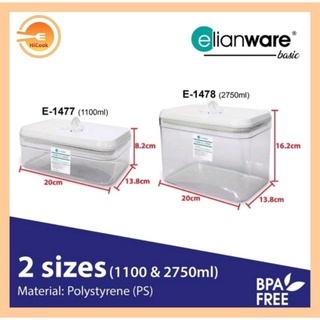 [Ready Stock] HICOOK Elianware E-1477/E-1478 Airtight Rectangle Food ...