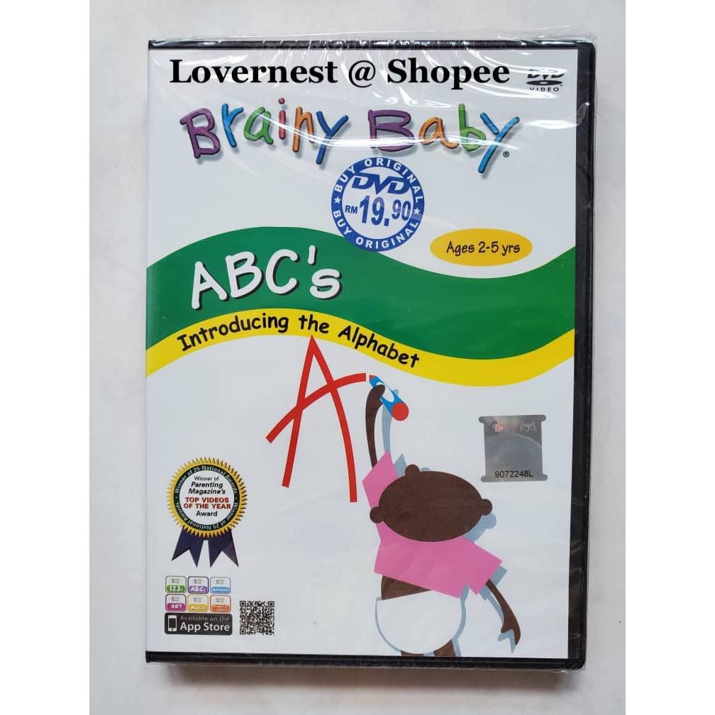 Brainy Baby DVD ABC's Introducing the Alphabet Age 2-5 Years | Shopee ...