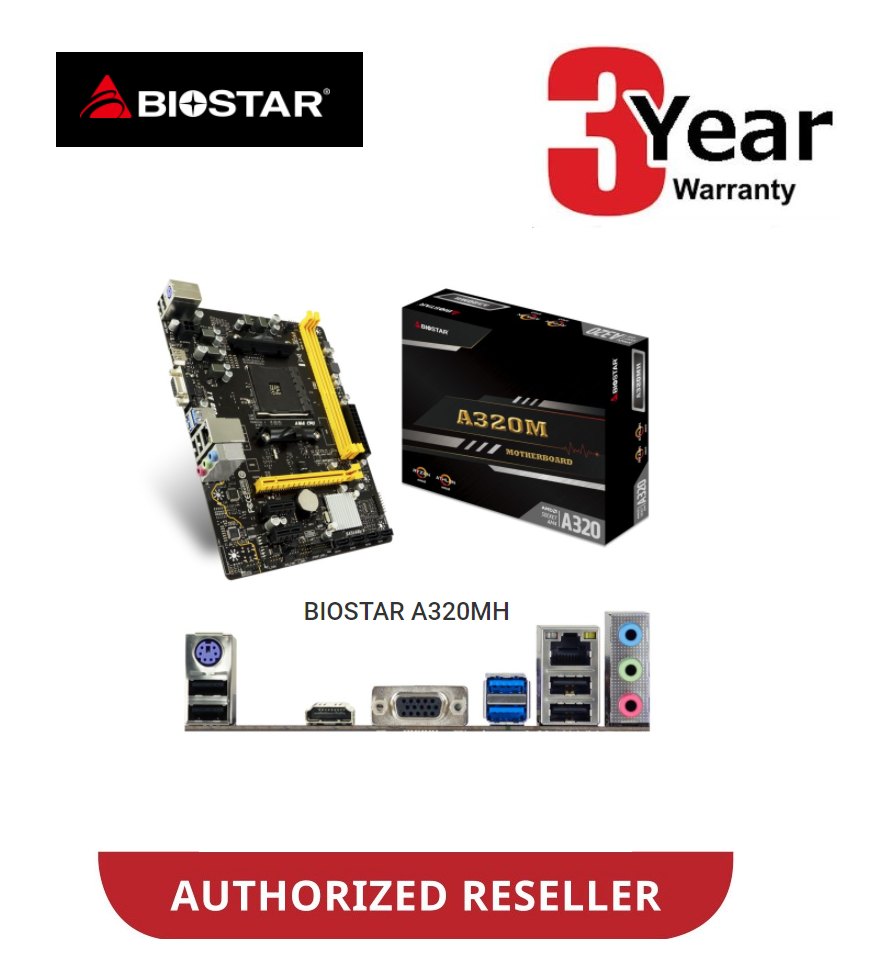BIOSTAR A320M AMD A320 Socket AM4 DDR4 Micro ATX A320MH Ver:6.7 ...