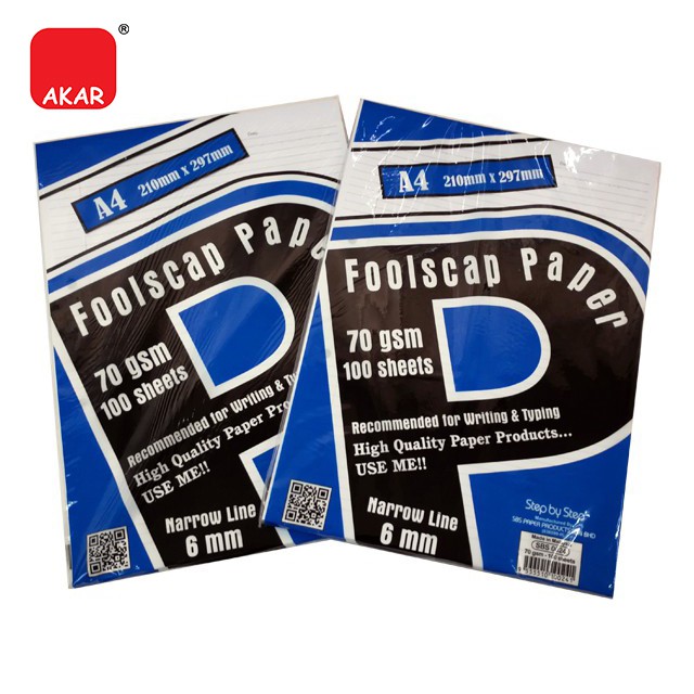 A4 Foolscap Paper Exam Sheet -Narrow Line- 70gsm (100 sheets) | Shopee ...