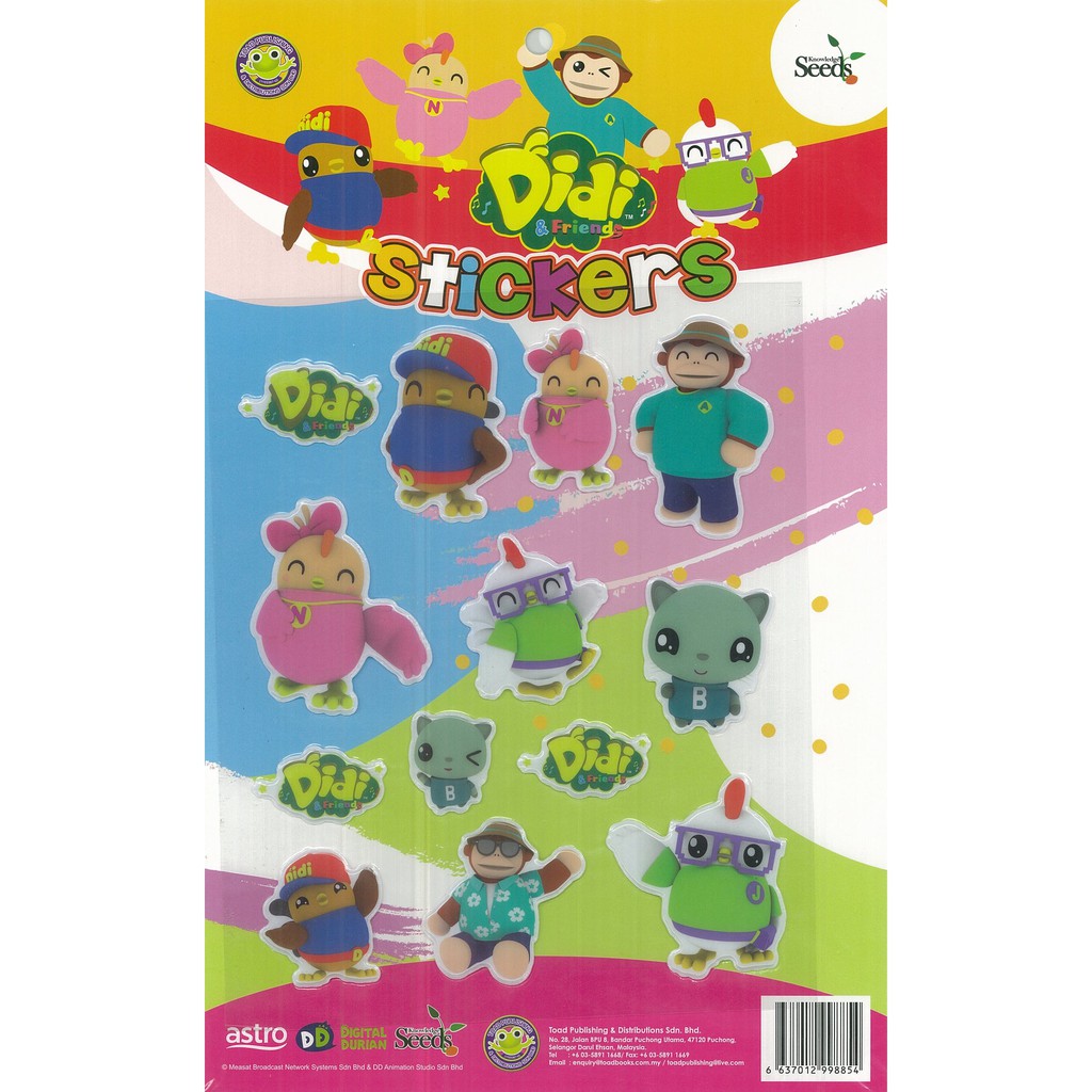 Toad Books Didi & Friends Stickers Card | Shopee Malaysia