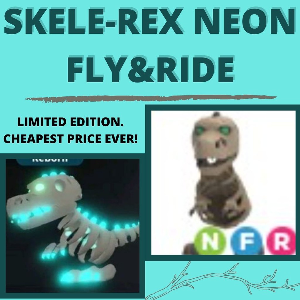Adopt Me Skele-Rex Neon Fly&Ride! Legendary! | Shopee Malaysia