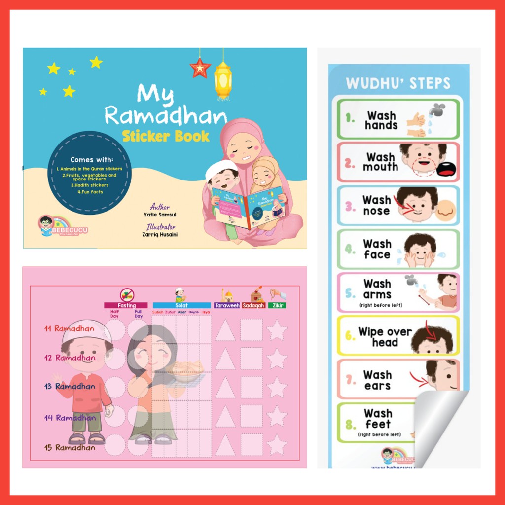 My Ramadhan Sticker Book & Wudhuk Sticker Checklist for Muslim Kids ...