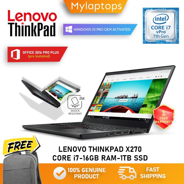 LENOVO THINKPAD X270 / X240/250/260/X270 ULTRABOOK - CORE I7-7TH GEN ...