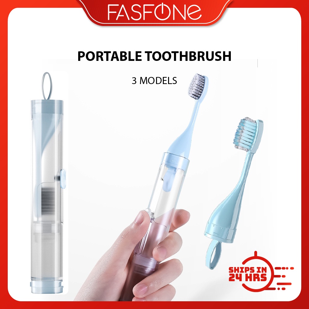 Portable Toothbrush Brush Head With Toothpaste 0.15MM Bristles Anti ...
