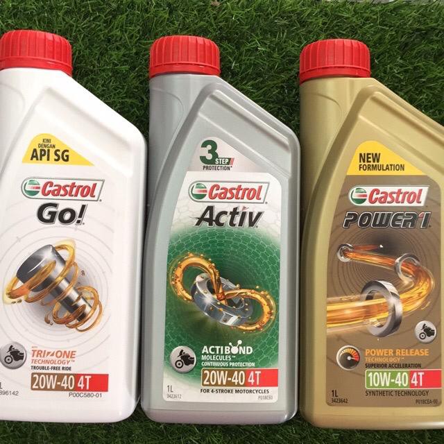 4T CASTROL GO ACTIV poewr1 Power 1 Cruise 1 1 LITRE API SL 100% ...