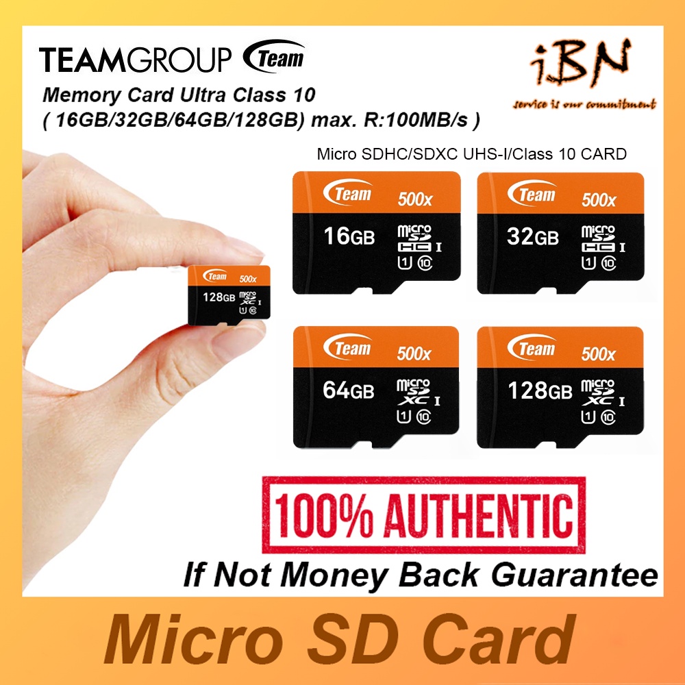 TEAMGROUP Micro SD (16GB/32GB/64GB/128GB) SDXC UHS-I Class 10 CARD ...