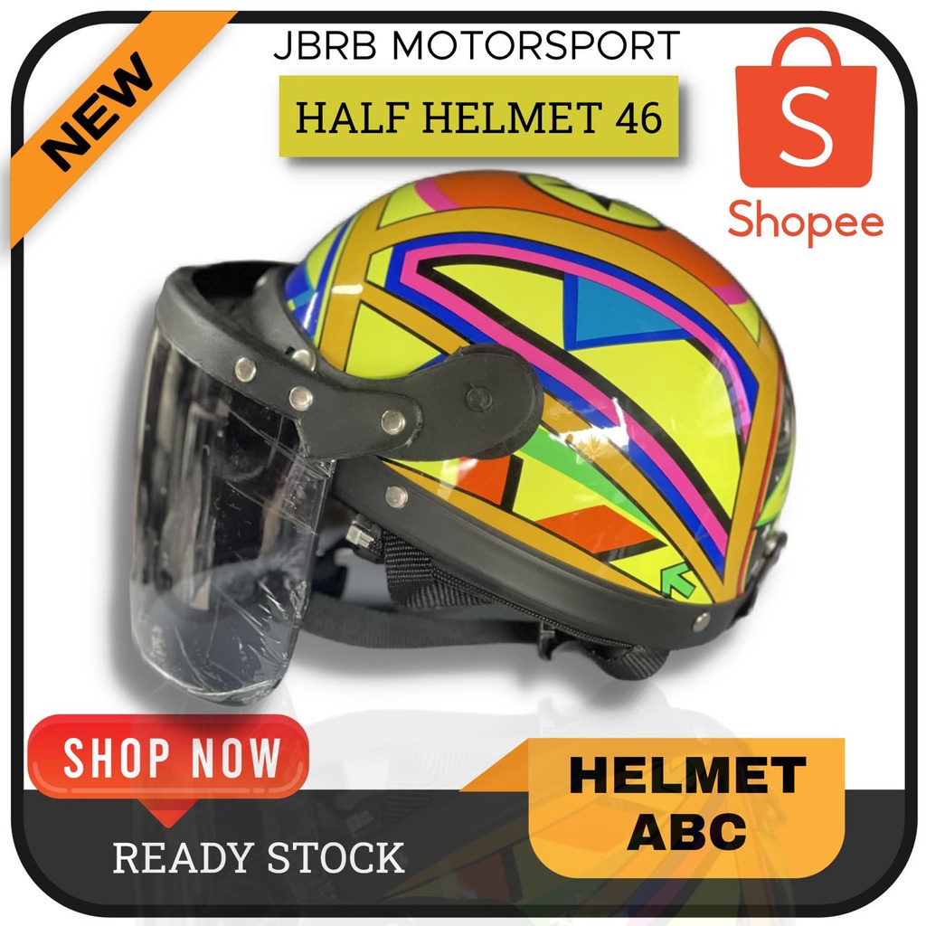 HELMET ABC HELMET SEPARUH HALF CUT HELMET STENG HELMET 46 | Shopee Malaysia