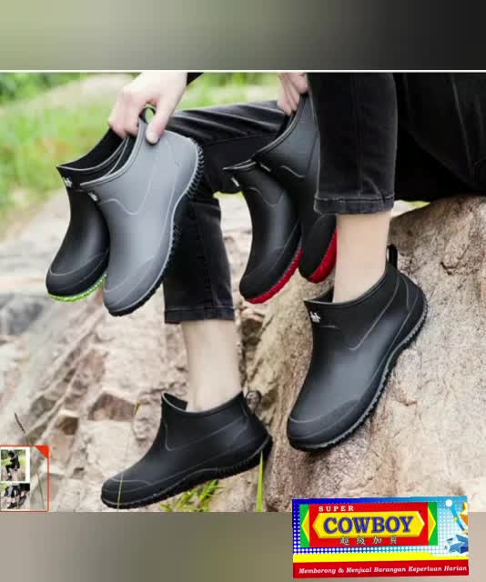 Kasut Getah / Rubber Boots Black / Rubber Shoes / Rain Shoe / Kasut ...
