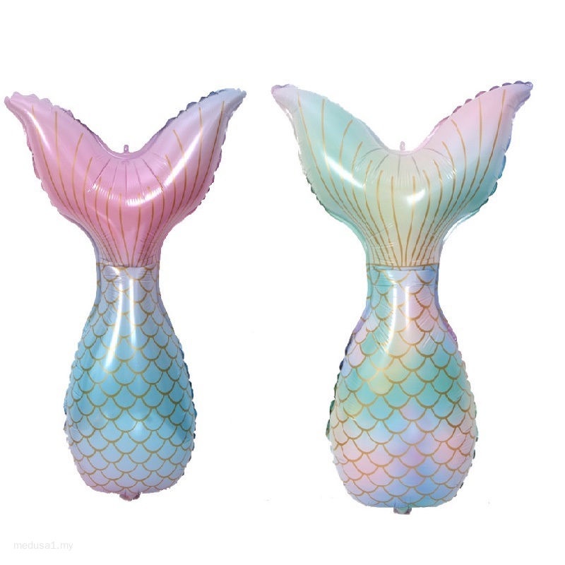 Big Mermaid Tail Aluminum Foil Balloon Gradient Balloon Birthday ...