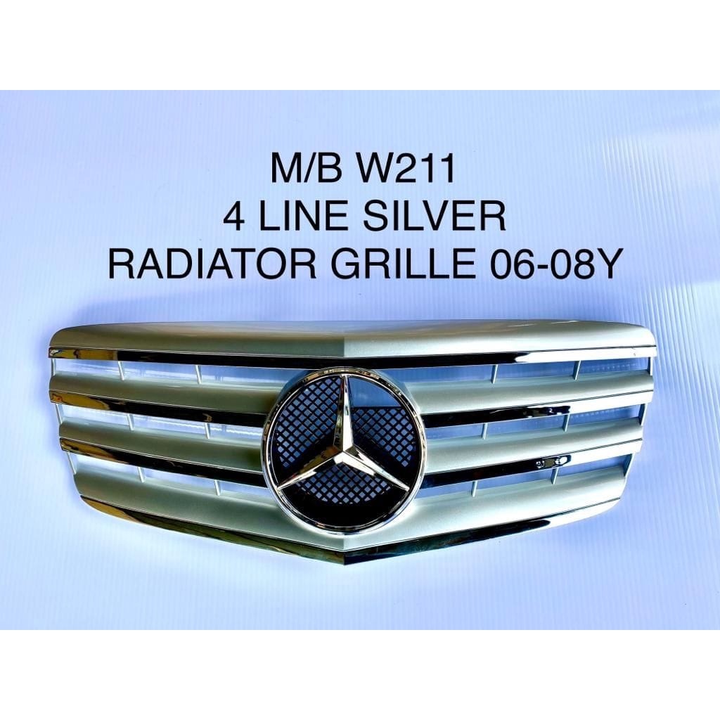MERCEDES W211 E200 FACELIFT 4 LINE SILVER GRILLE WITH LOGO READY STOCK ...