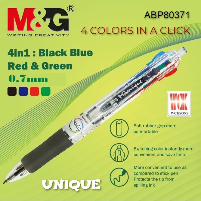 M&G 4-COLORS BALLPOINT PEN ABP80371 ( 0.7MM ) | Shopee Malaysia
