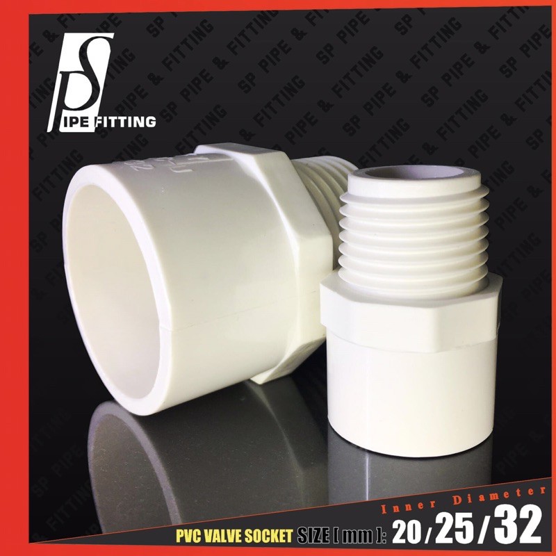 PVC VALVE SOCKET / PVC PIPE CONNECTOR / PVC PIPE FITTING / PENYAMBUNG ...