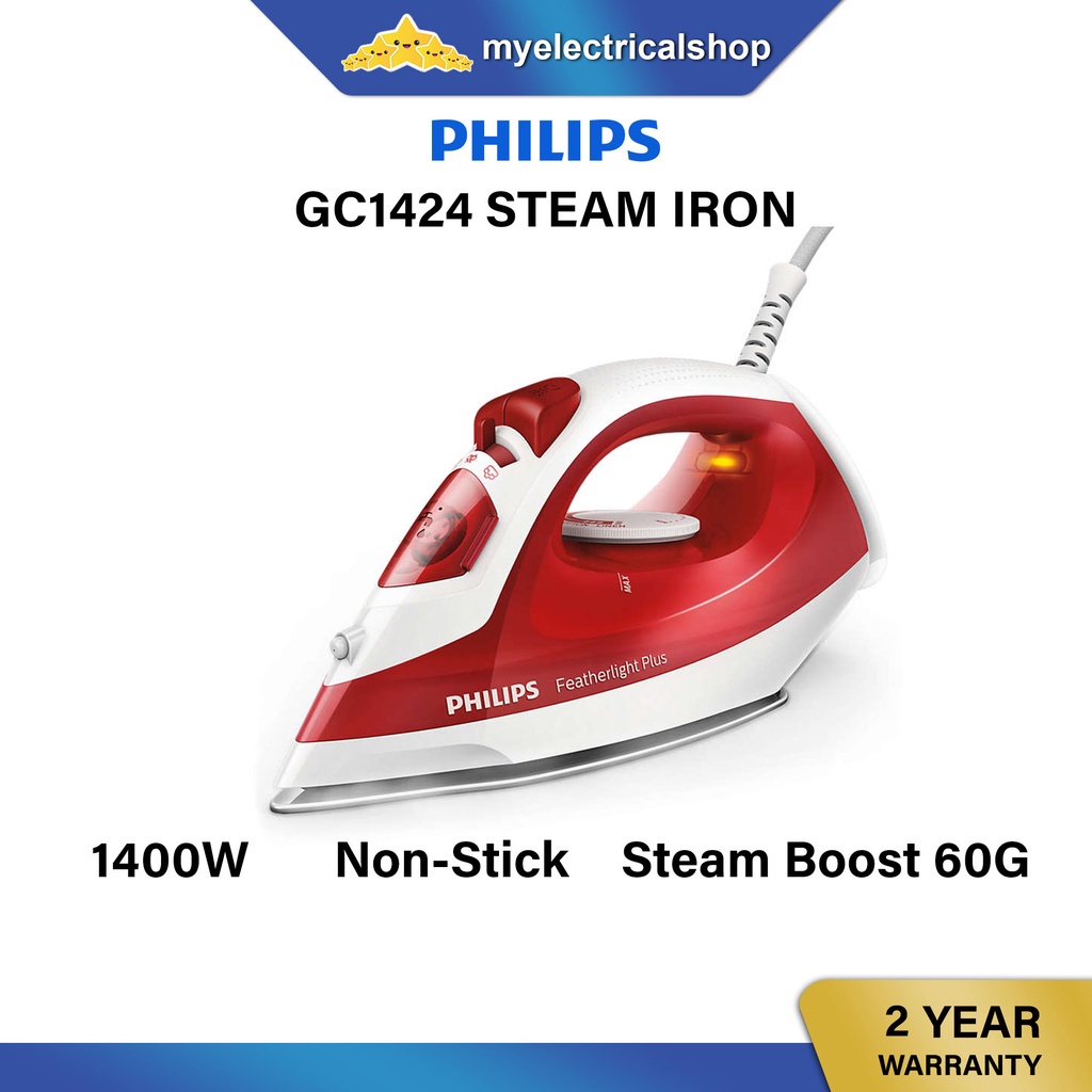 Philips GC1424 FeatherLight Plus Steam Iron With Non-Stick Solepate ...