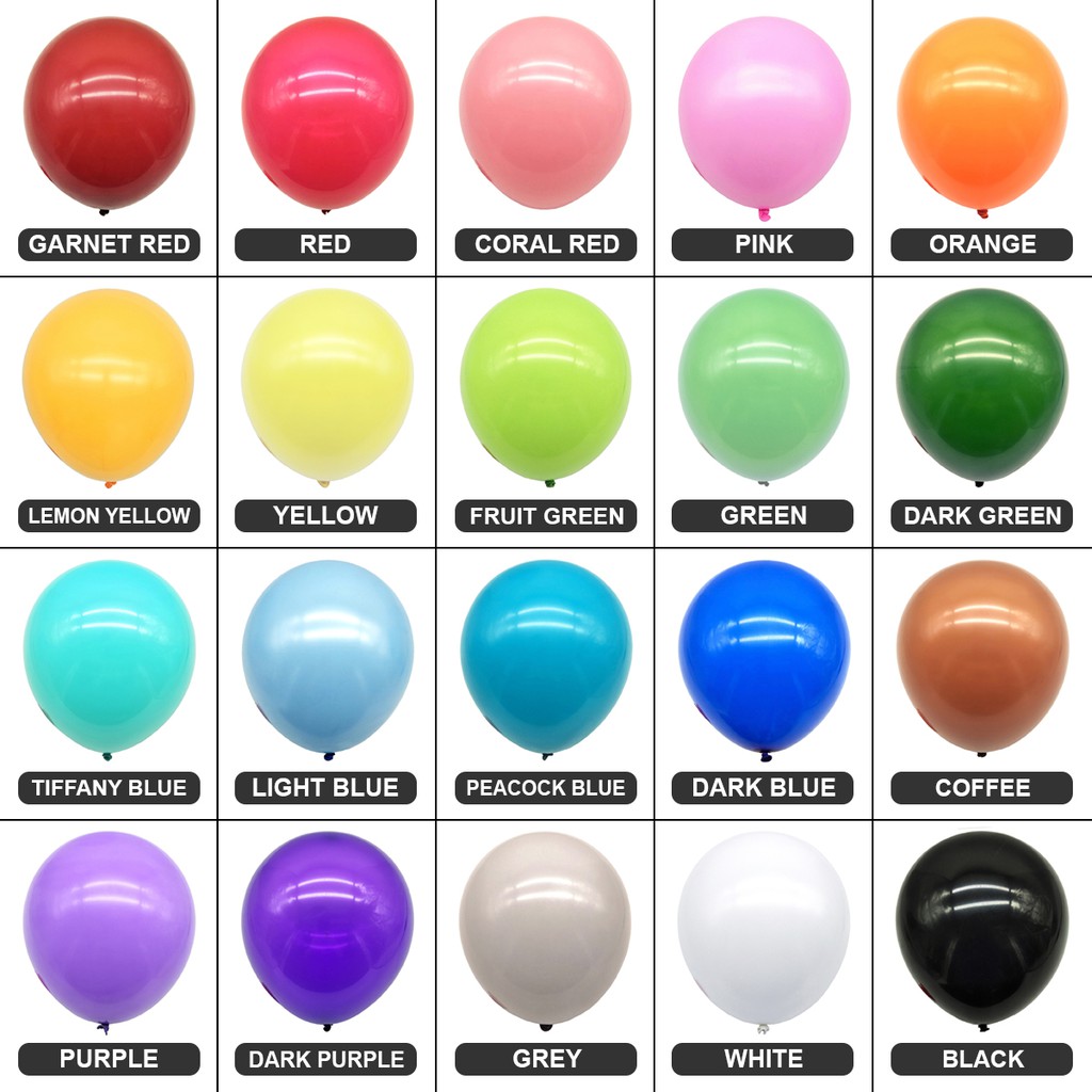 12 Inch Matte Colorful Latex Balloons 2.8g Thickened Pearl Warna Belon ...