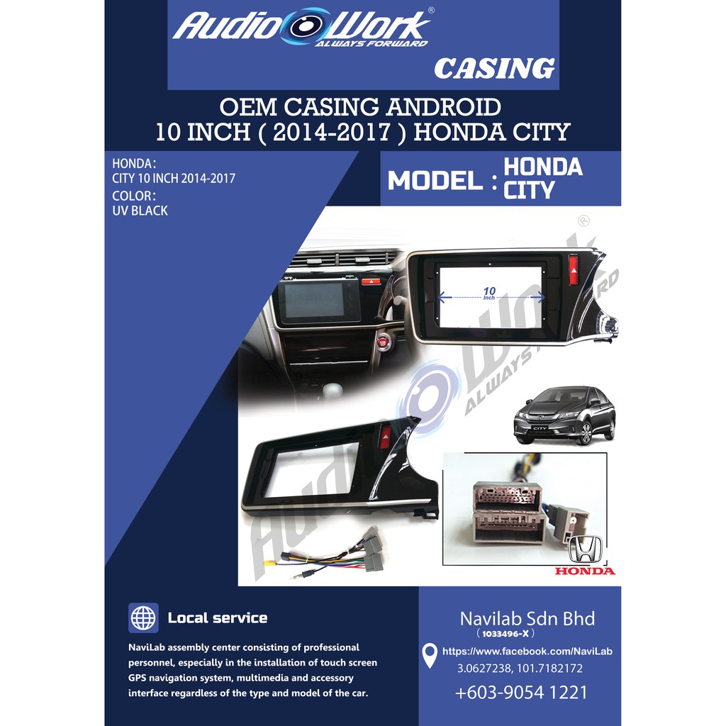 Honda City 2014 2015 2016 2017 2018 2019 Android Player Casing 10 Inch ...