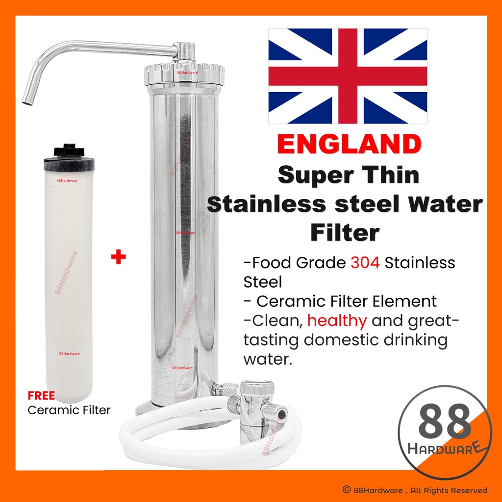 England super thin stainless steel ceramic water filter indoor / mini ...