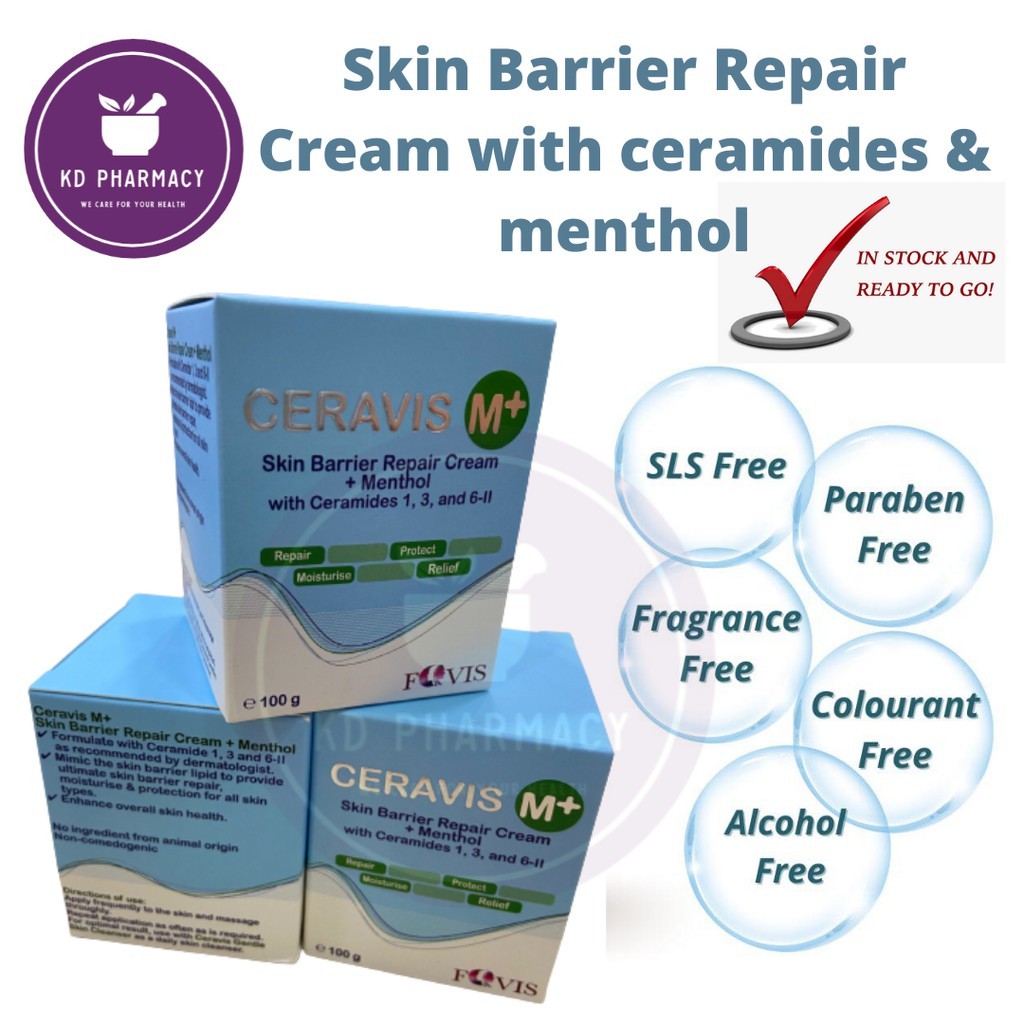 CERAVIS M+ Ceramide Moisturiser Skin Barrier Repair cream with Menthol ...