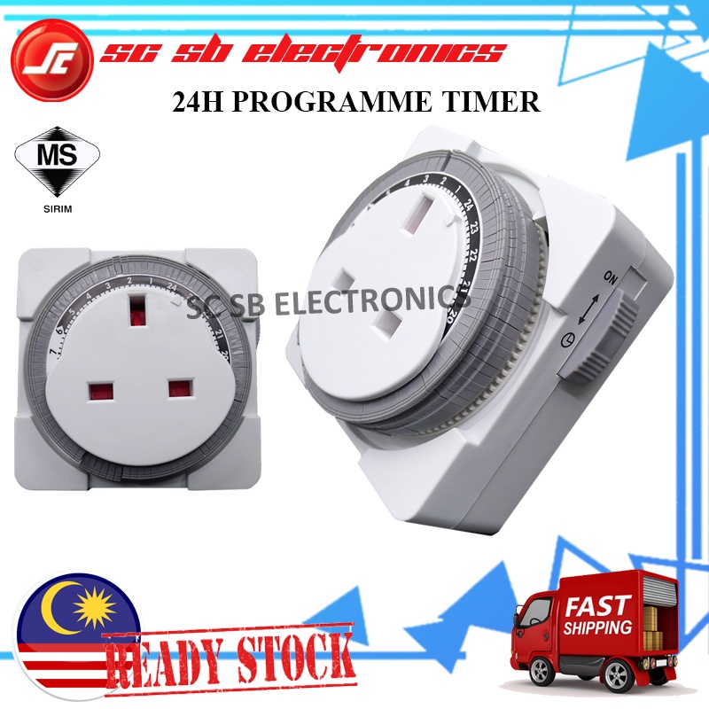 24 Hours 13a Plug In Analog Programmable Timer Switch Socket 3pin Plug Square Shopee Malaysia