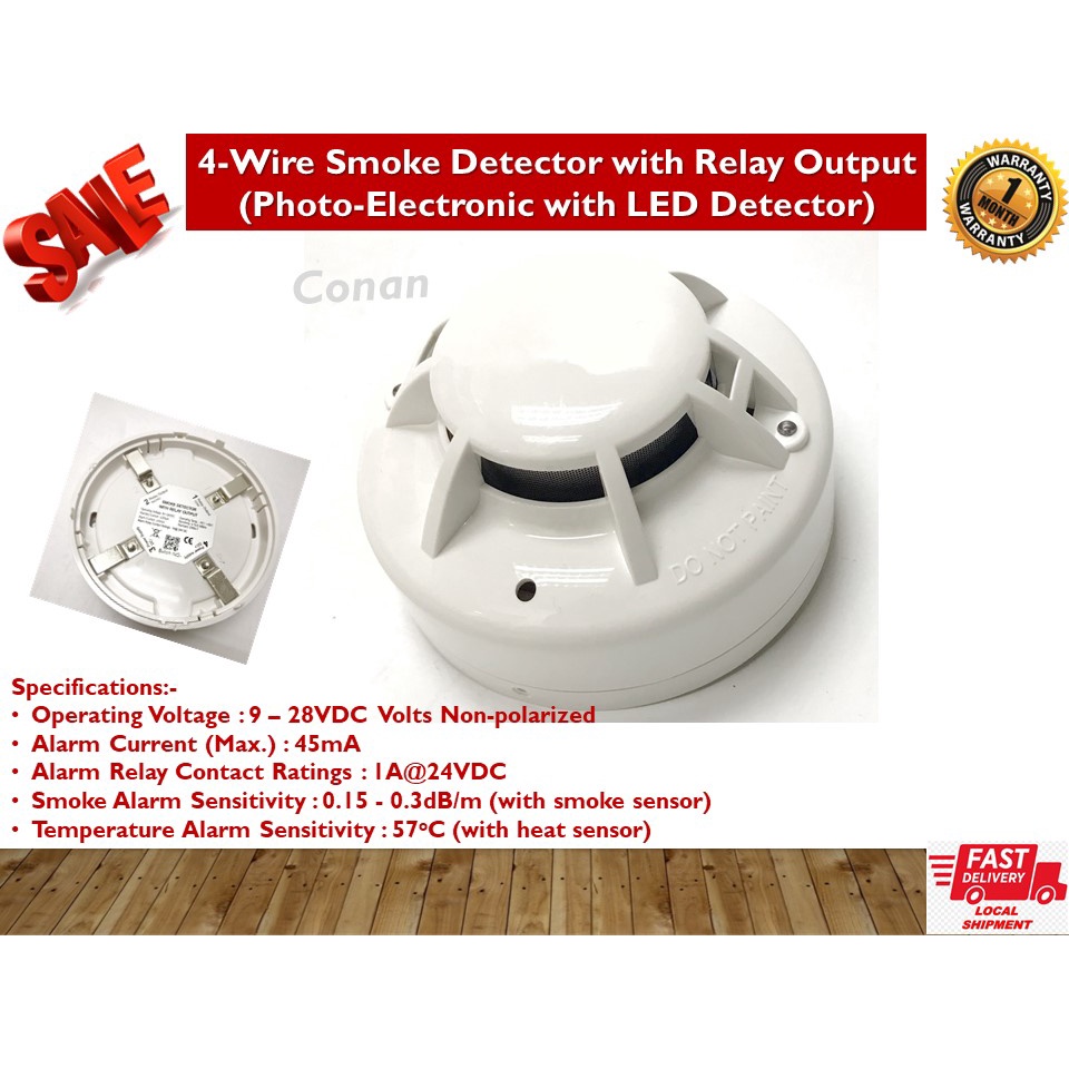 DC24V Smoke Detector / 4-Wire Heat Detector with Relay Output (Photo ...