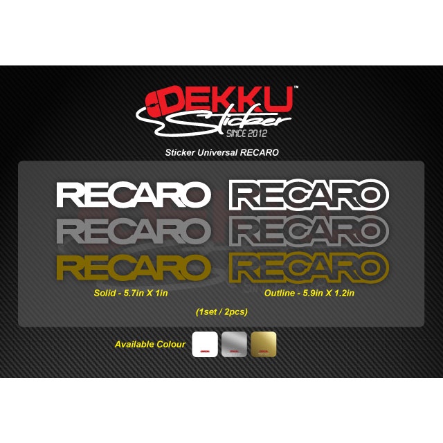 Sticker decal Recaro - (1pc/2pcs) | Shopee Malaysia