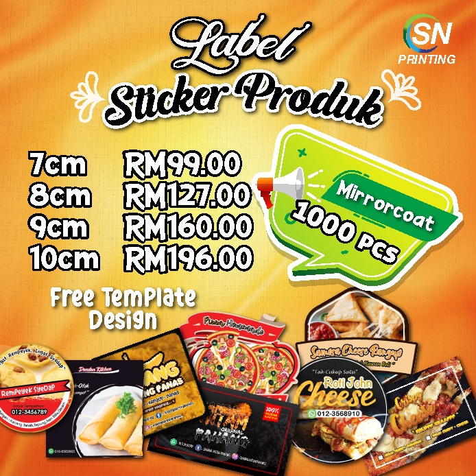 (1000 pcs) Sticker Label Produk Jimat dan Cantik 7cm-10cm | Shopee Malaysia