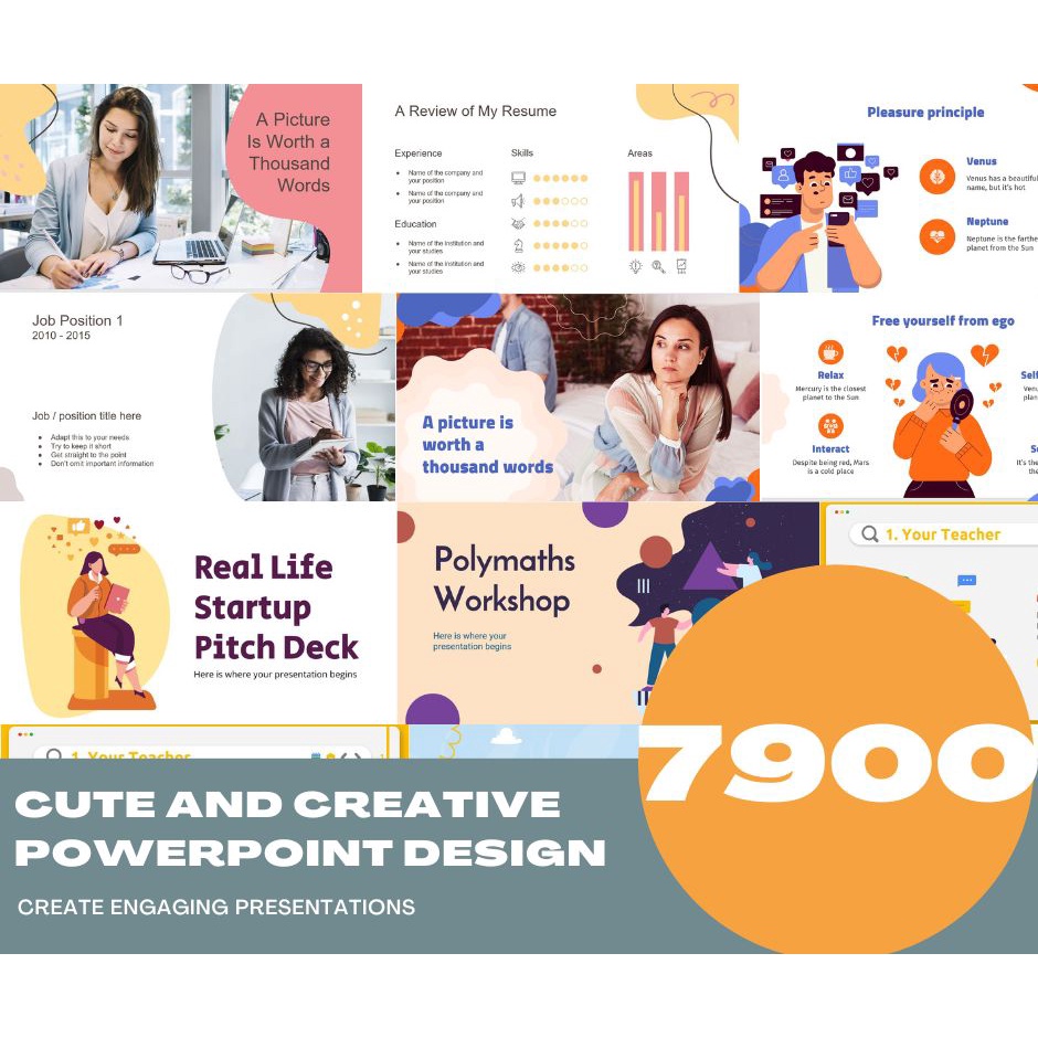 Premium Powerpoint Slides with 7900 Cute and Creative Design Templates ...