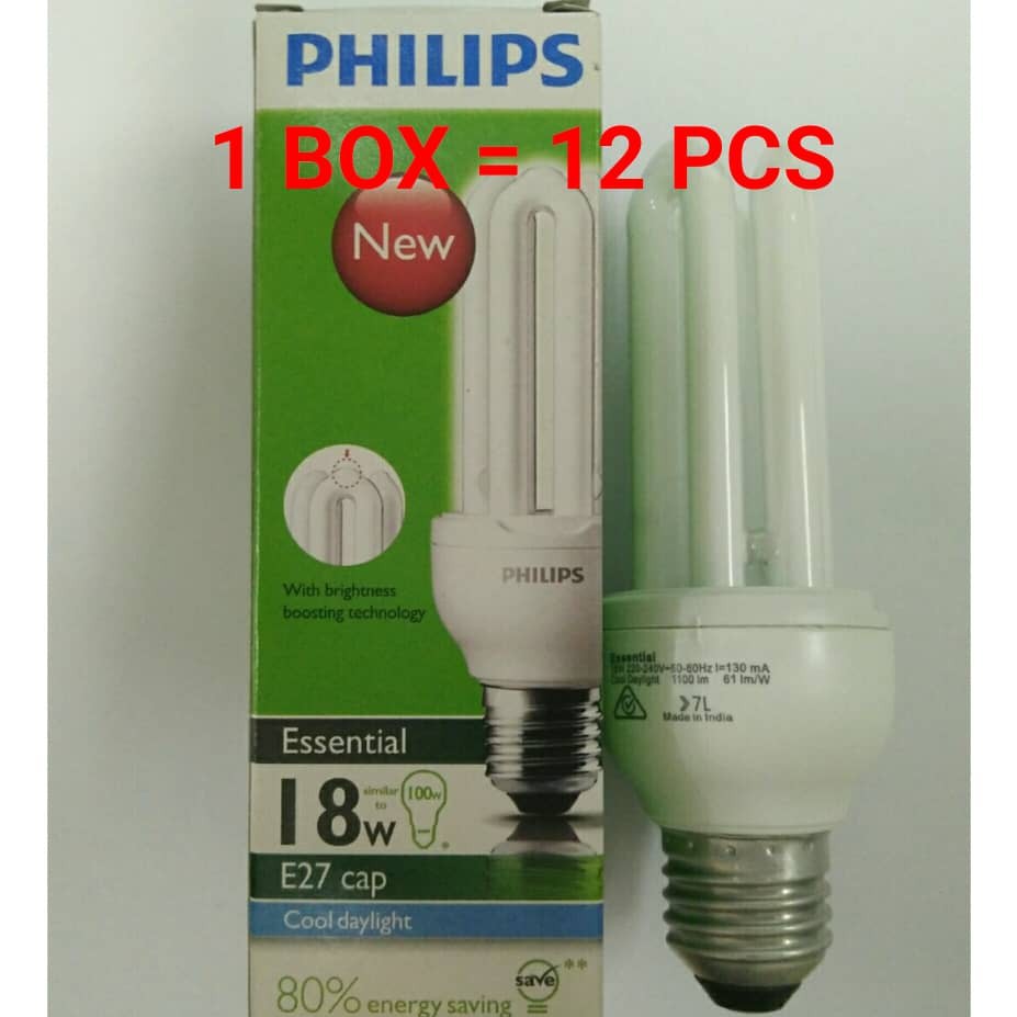 PHILIPS Essential PLCE 18W Bulb E27 COOL DAYLIGHT (1 Box = 12 Pcs ...
