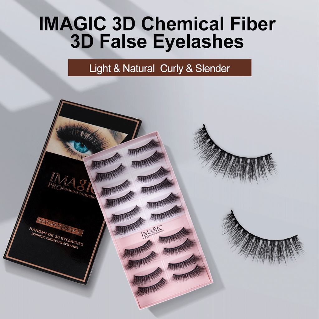 IMAGIC 10 PCS Natural Eyelashes 3D False Eyelashes Long Bulky Thick Eye Makeup Lasting Makeup ...