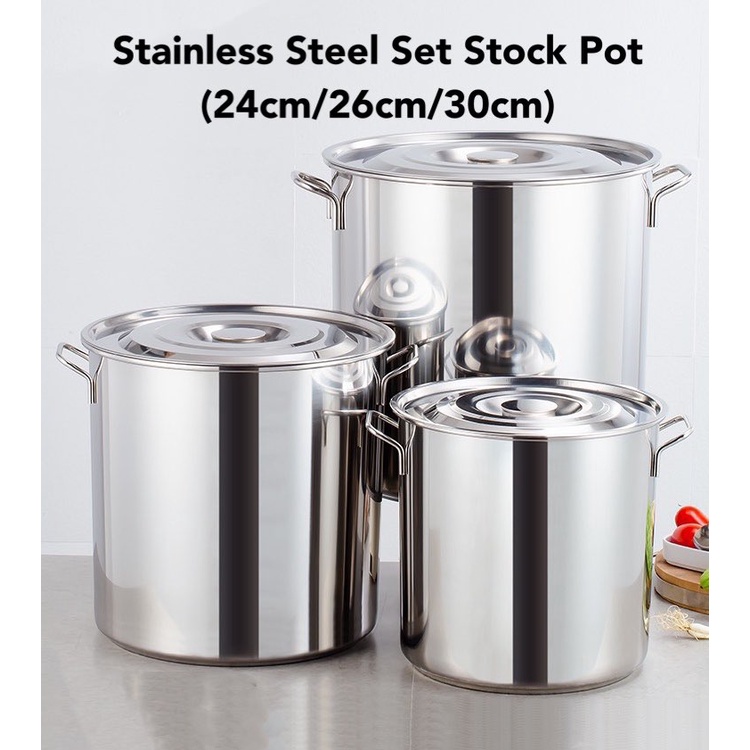 Stainless Steel Set Stock Pot/Periuk Sup (30cm) | Shopee Malaysia