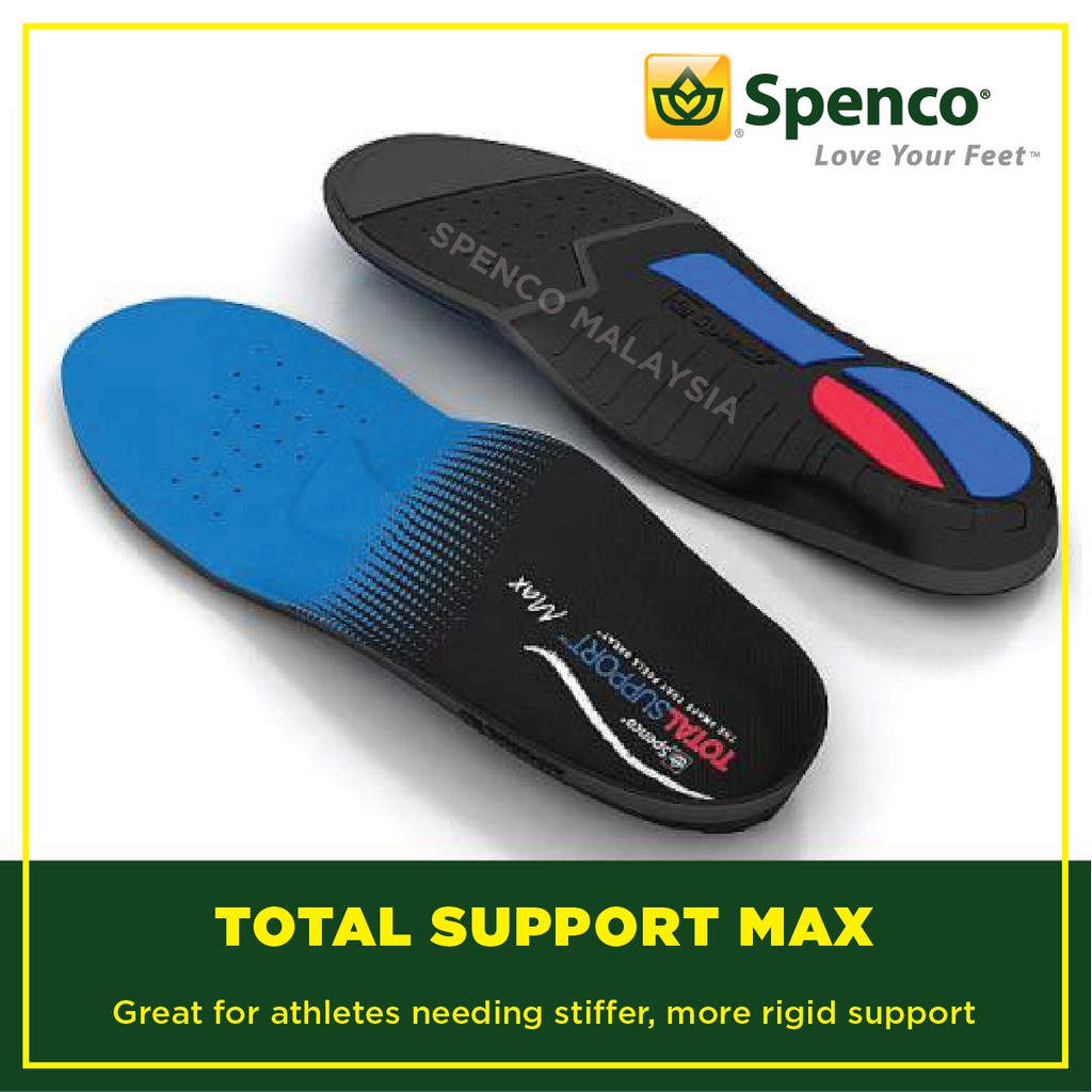100% Original Spenco Insole Total Support Max Orthotic Arch Spur Sport ...