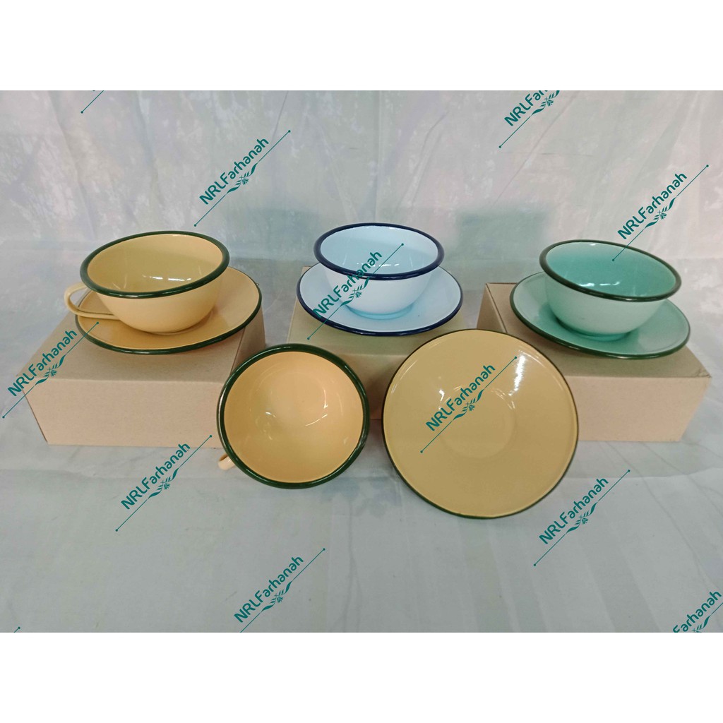 Cawan + Piring Enamel Thailand | Shopee Malaysia