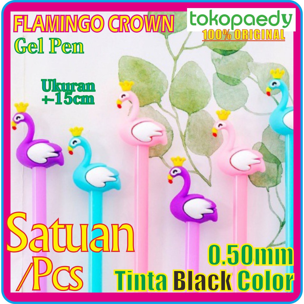Flamingo Crown Character Gel Pens / Unique Cute / Souvenirs / Black Gel ...
