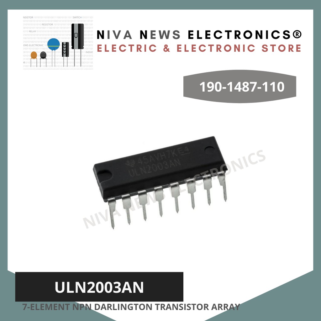 7-ELEMENT NPN DARLINGTON TRANSISTOR ARRAY, 500mA 50V, 16-PIN PDIP ... 7-ELEMENT NPN DARLINGTON TRANSISTOR ARRAY, 500mA 50V, 16-PIN PDIP ...