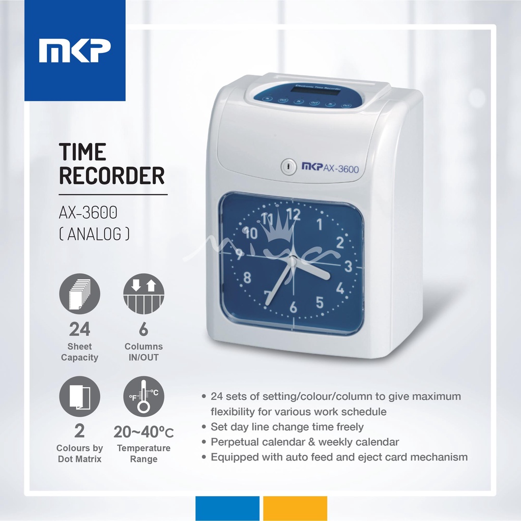 MKP Time Recorder / Punch Card Machine DX-3600 (Digital) | Shopee Malaysia