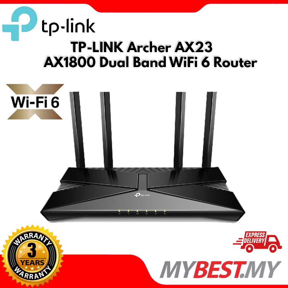 TP-LINK Archer AX23 AX1800 Dual Band WiFi 6 Router For UniFi/Maxis/Time ...
