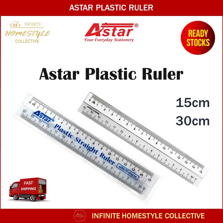 Astar High Class Plastic Straight Ruler / Pembaris Plastik Panjang (15cm / 30cm) | Shopee Malaysia