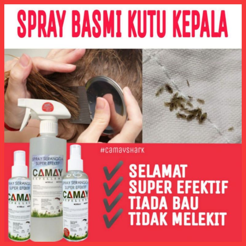 Ubat Kutu Rambut serta basmi Semut Lipas Serangga Camay Repellent 500ml ...