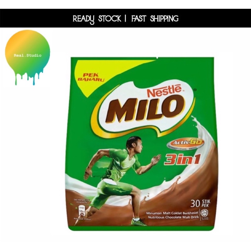 Nestlé Milo Activ-Go 3 In 1 Chocolate Malt Drink 30 Stick Packs x 33g ...