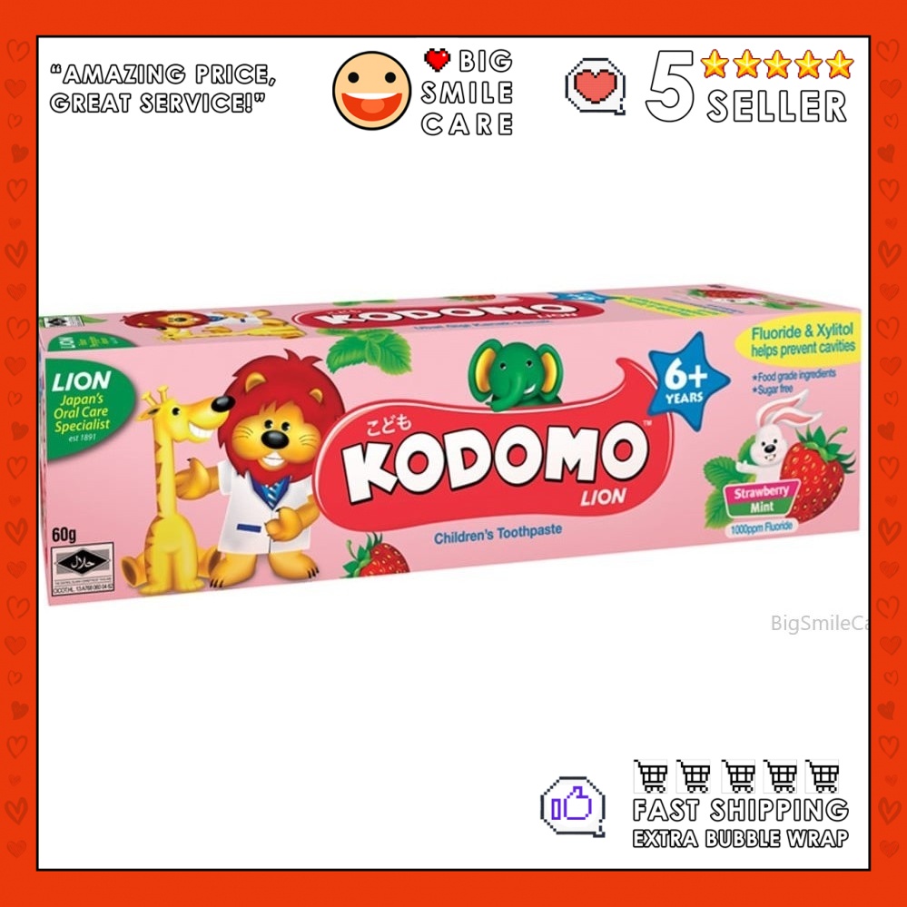Kodomo Lion 6+ Years Strawberry Mint Toothpaste 60g | Shopee Malaysia