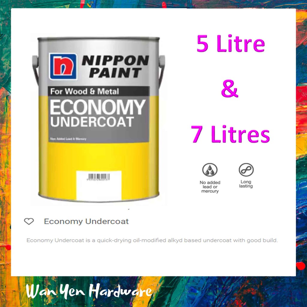 Nippon Paint Economy Undercoat ( For Wood And Metal ) - 5 Litres / 7 ...