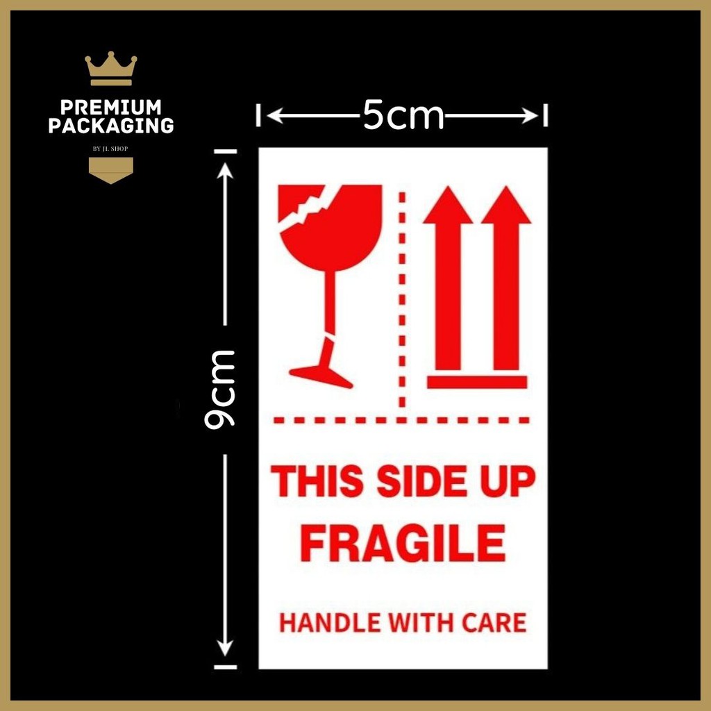 (E) 100pcs Fragile Sticker Fragile Label Warning Label Ready Stock ...