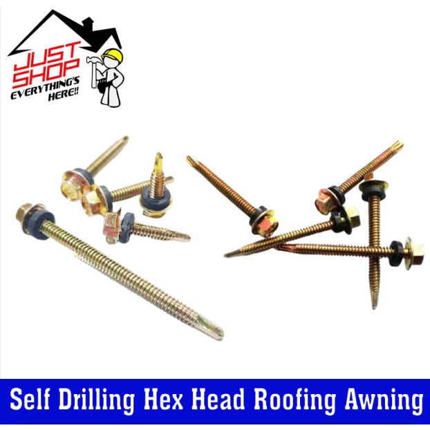 (B) Self Drilling Hex Head Roofing Awning Screw for Metal/ Skru Awning ...