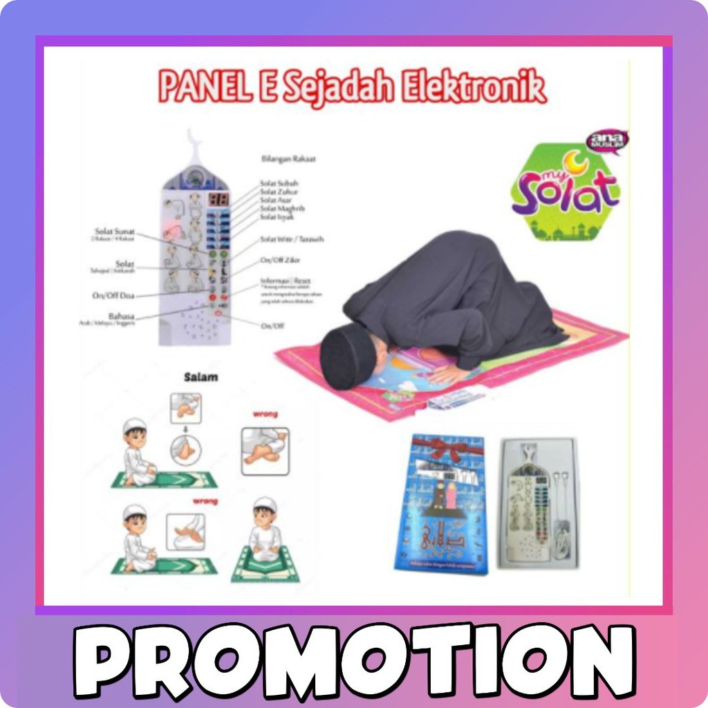 ~Ship From KL~ E-Panel Solat E-Sejadah / Mengaji Solat with Earphone E ...