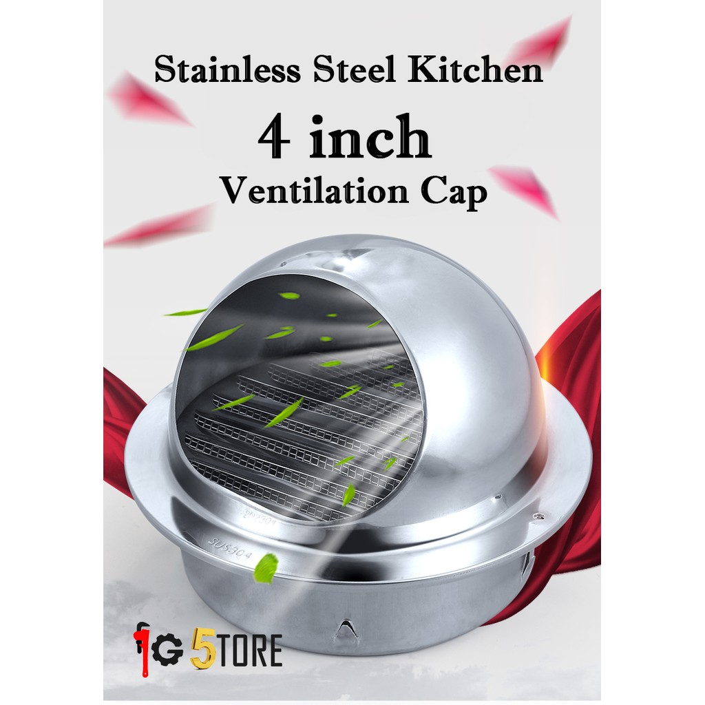 [Ready Stock] 4 inch Korea Stainless Steel Ventilation Ducting Cap ( 4 ...