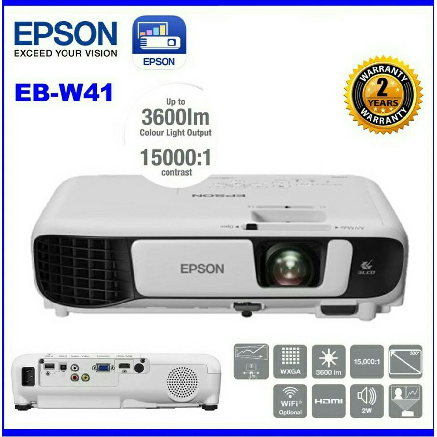 EPSON EB-W41 WXGA 3LCD PROJECTOR (3600 LUMEN) | Shopee Malaysia