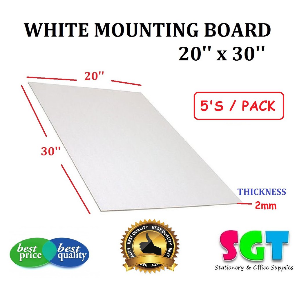 White Mounting Board 20" x 30" - 5 pcs/pack | Shopee Malaysia