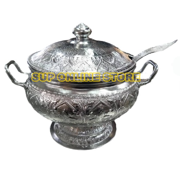 Aluminium Rice Pot With Ladle / Thai Aluminium Rice Serving Bowl / Thai ...